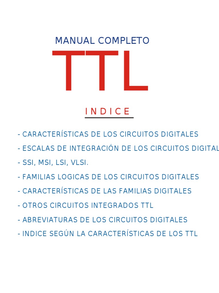 TTL | PDF | Integración a gran escala | Circuito integrado