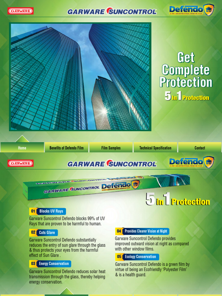 Garware Suncontrol Glass Film | PDF | Ultraviolet | Glass Applications