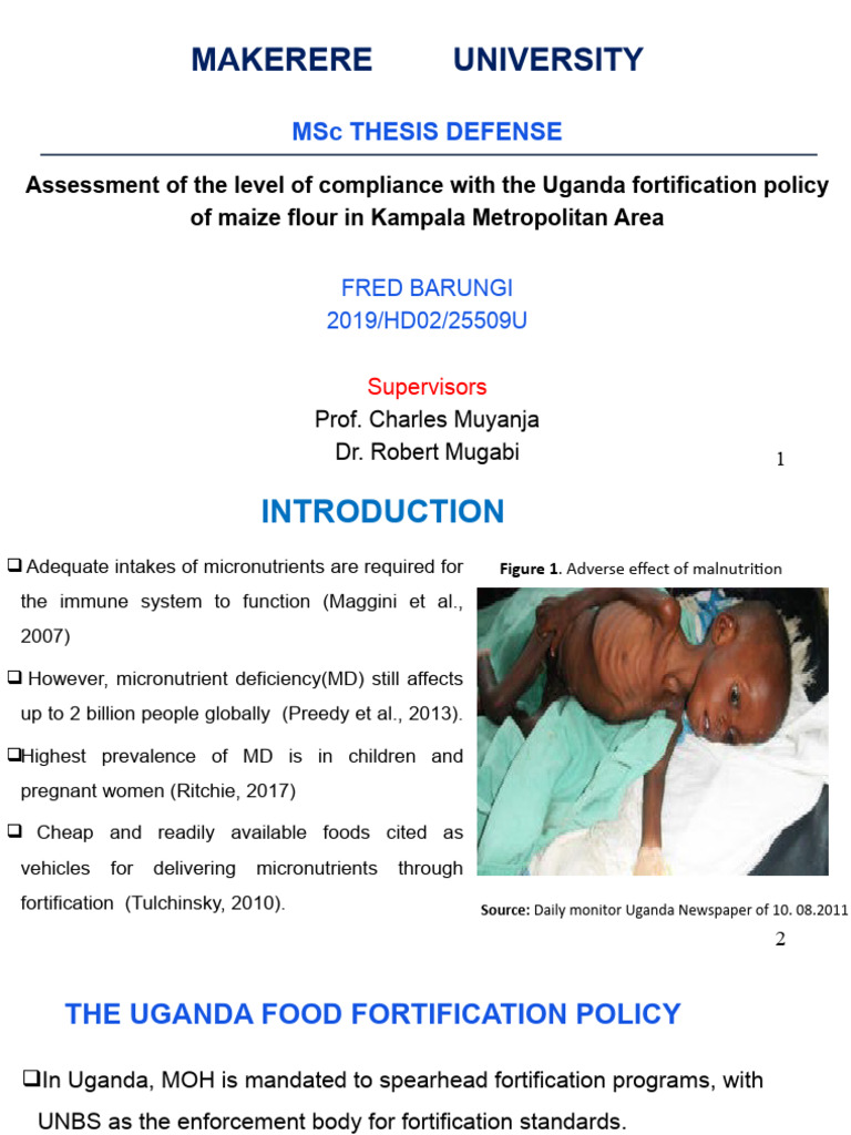 Fred Barungi MSC Thesis Defense-Final | PDF | Micronutrient | Sampling (Statistics)