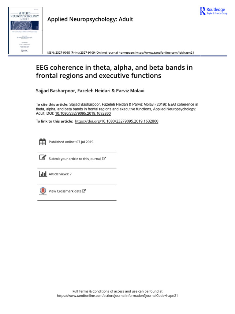EEG Coherence in Theta, Alpha, and Beta Bands in Frontal Regions and | PDF ...