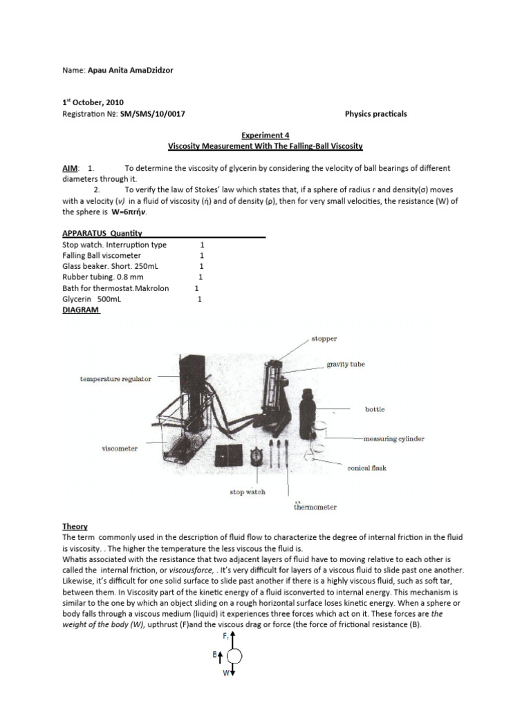 3 Viscosity Exp4 | PDF | Science & Mathematics