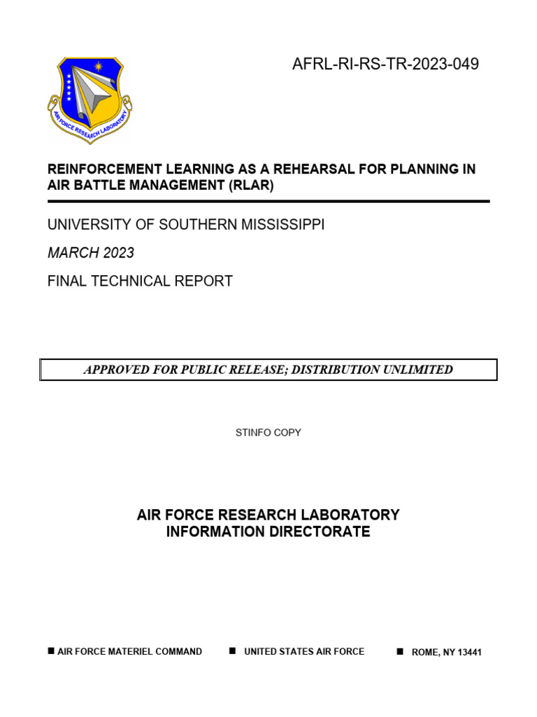 Reinforcement Learning As A Rehearsal For Planning Ad1196764 | PDF | Cognition | Applied Mathematics