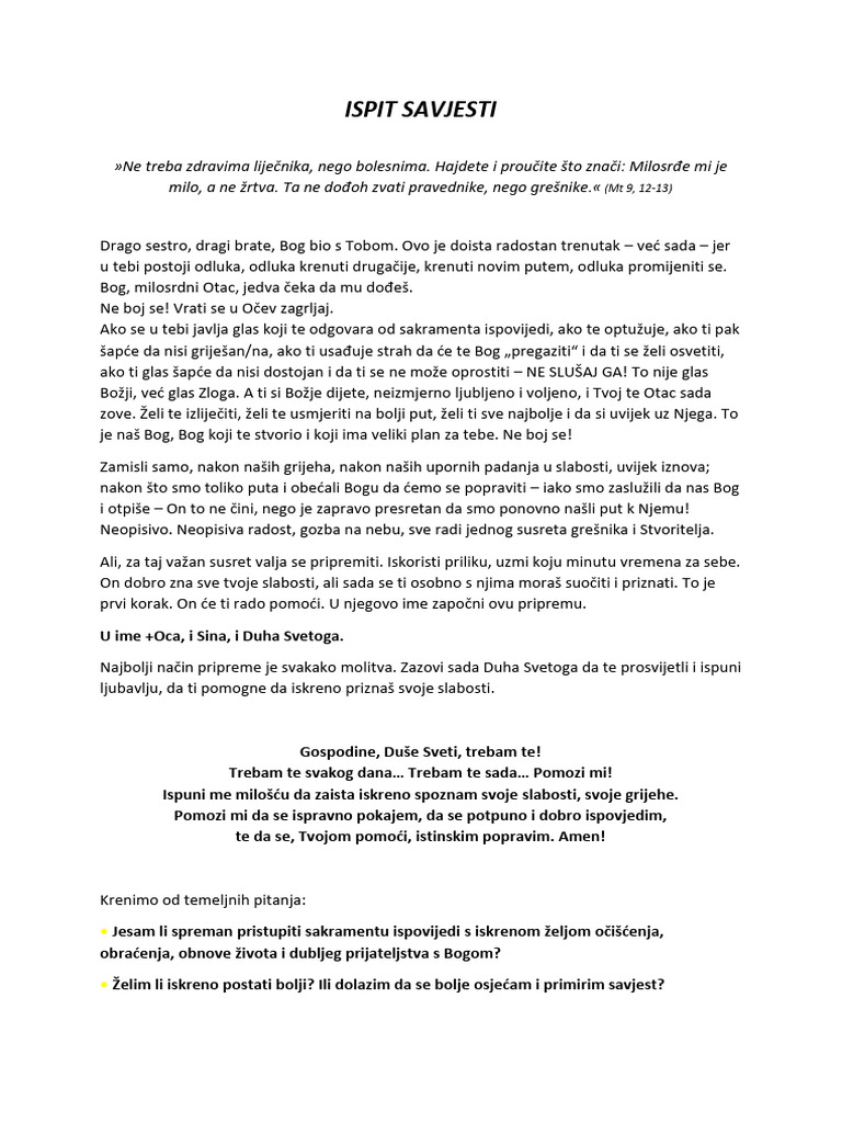 Ispit Savjesti | PDF