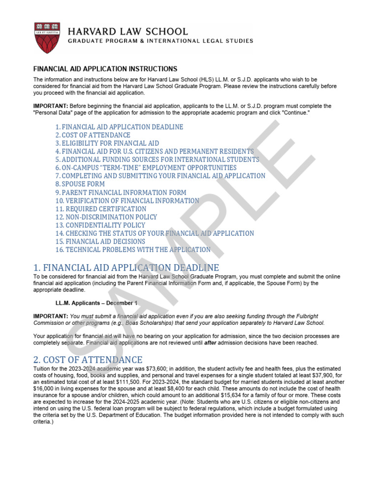 Financial-Aid-Sample-Application-2024 | PDF