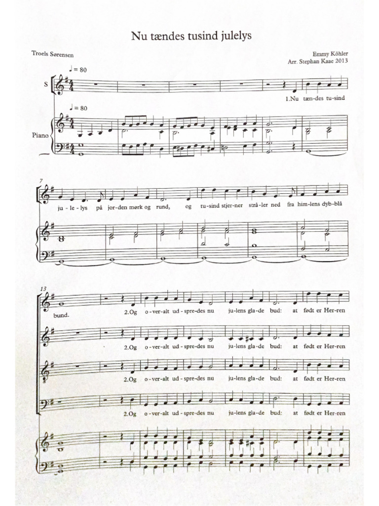 Nu Tændes Tusind Julelys | PDF