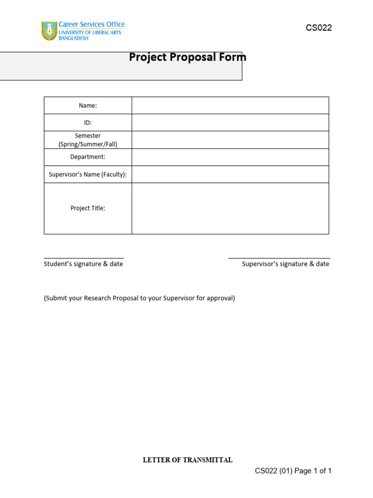 Project Proposal Form | PDF | Data | Sampling (Statistics)