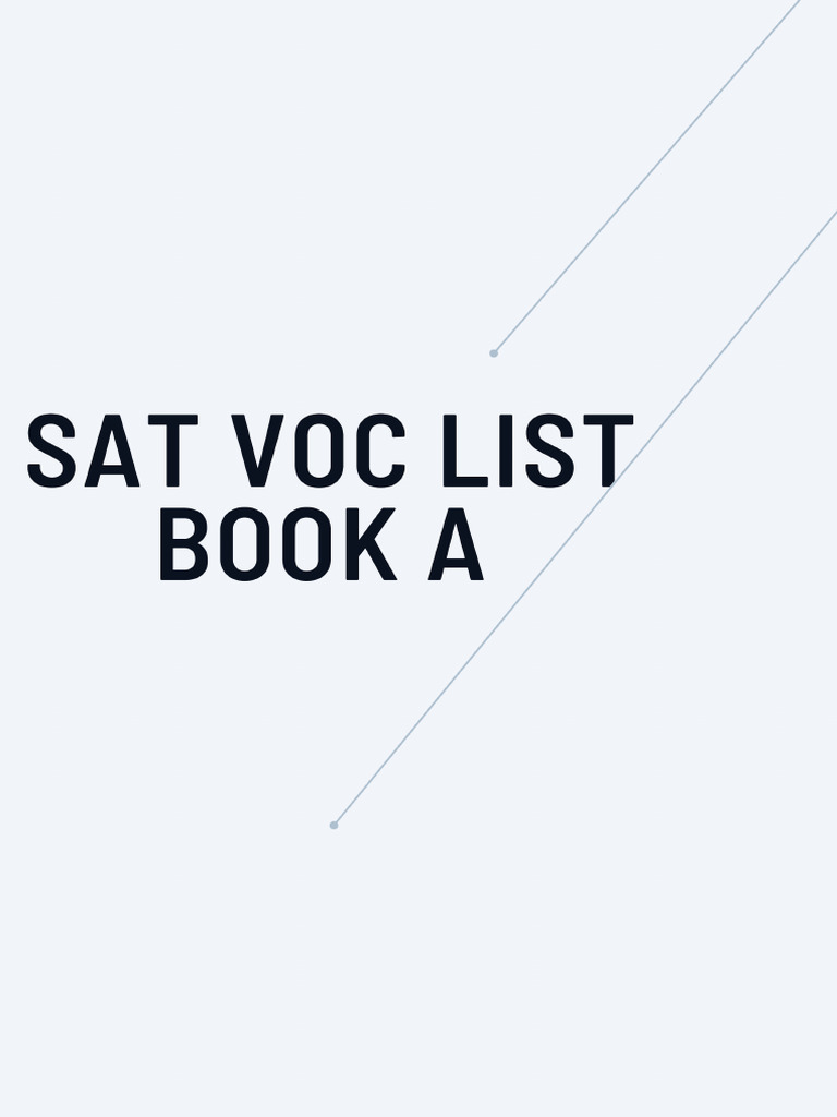 SAT Voc List-Book A-Completed | PDF