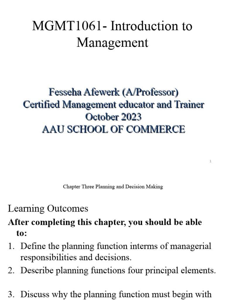 Chapter Three Planning and Decision Making | PDF | Creativity ...
