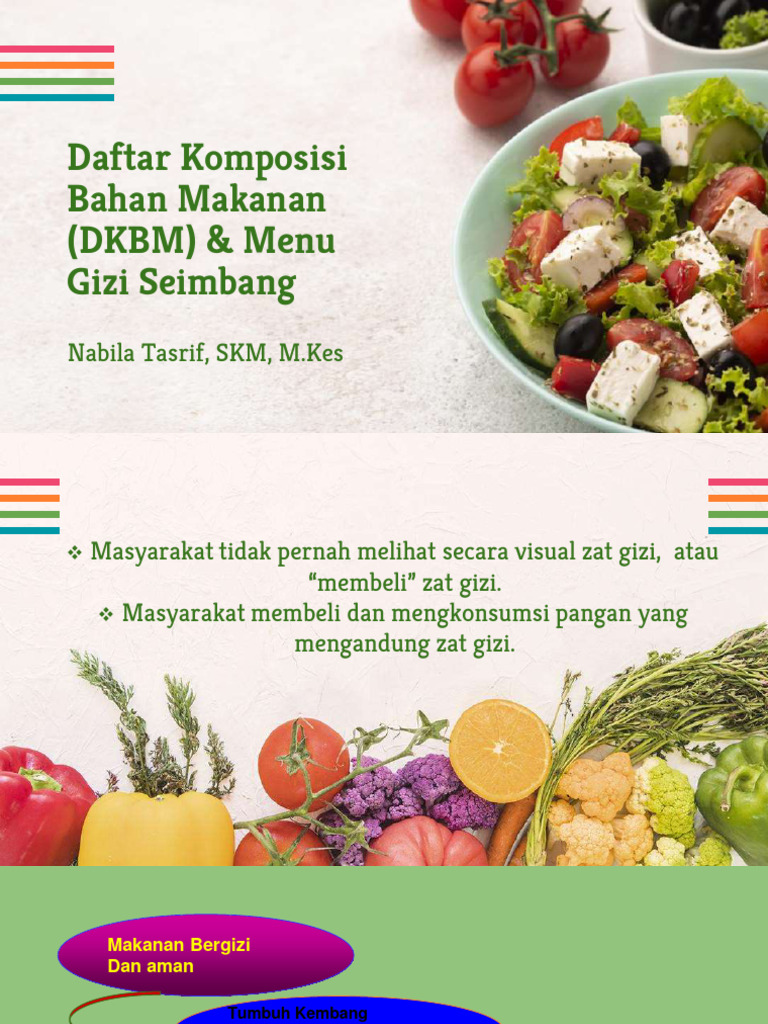 DKBM Dan Penyusunan Menu Seimbang | PDF