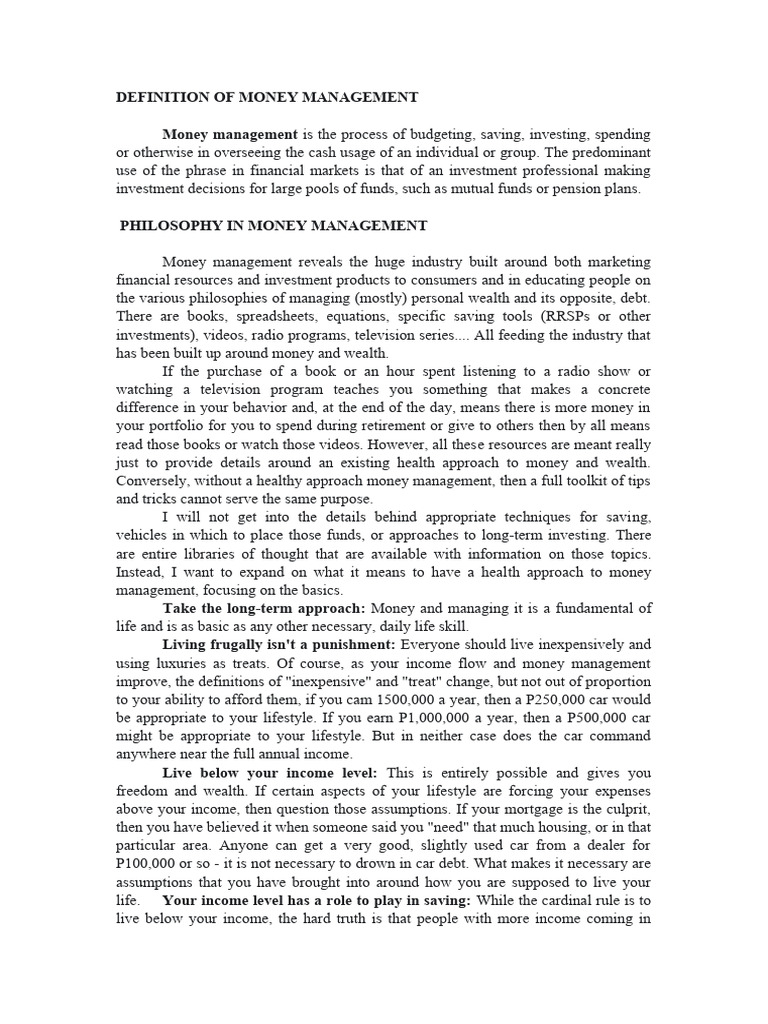 MONEY PEARLS LM - Business Finance | PDF