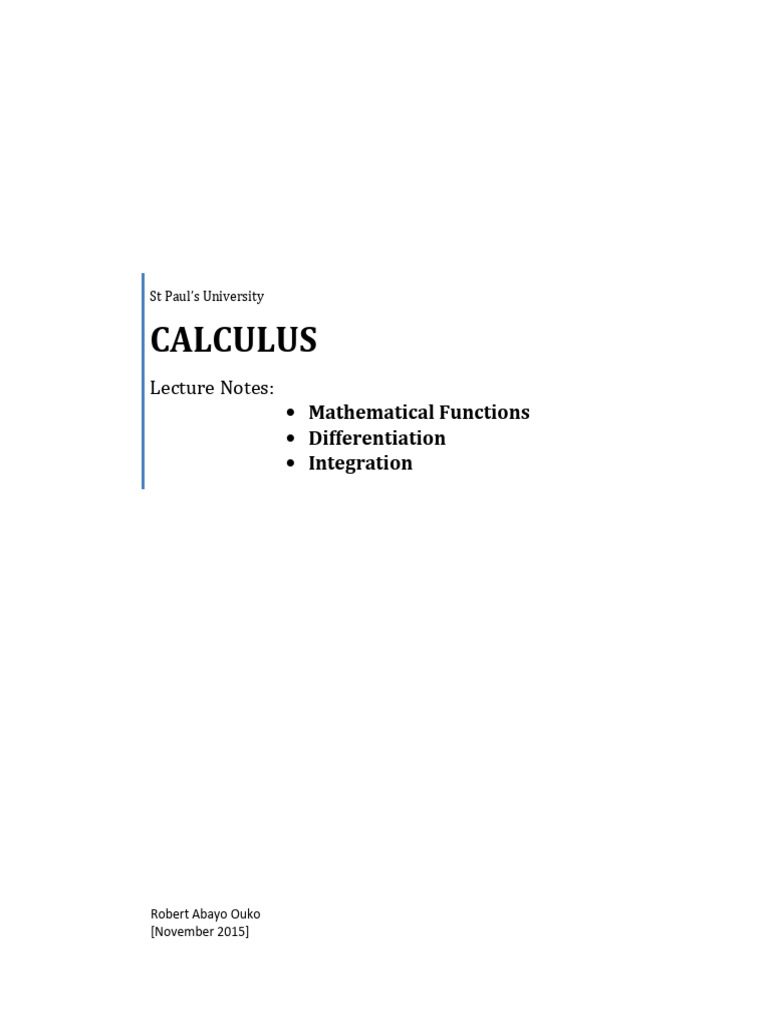 Class Notes - Calculus | PDF | Calculus | Function (Mathematics)
