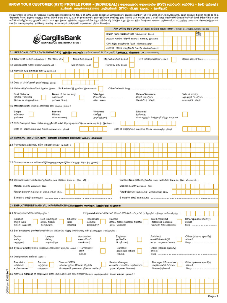 Revised Individual KYC - 2022 | PDF