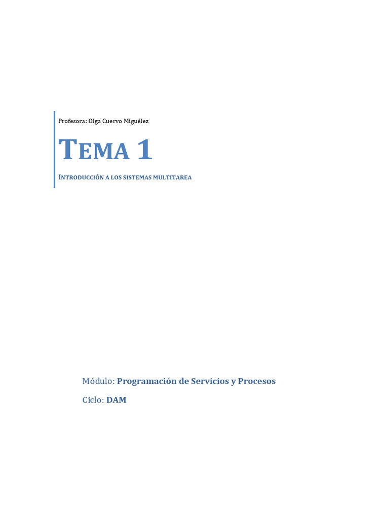 Tema 1.3. Introducción A Los Sistemas Multitarea II | PDF