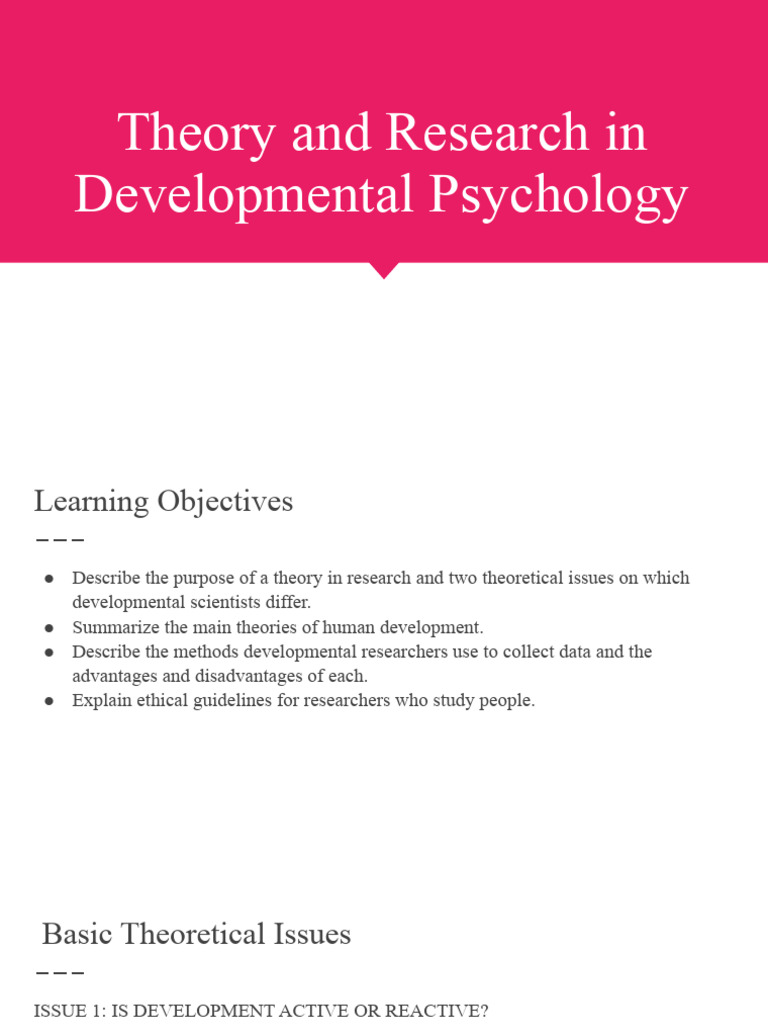 Theory and Research in Developmental Psychology | PDF | Cognitive ...
