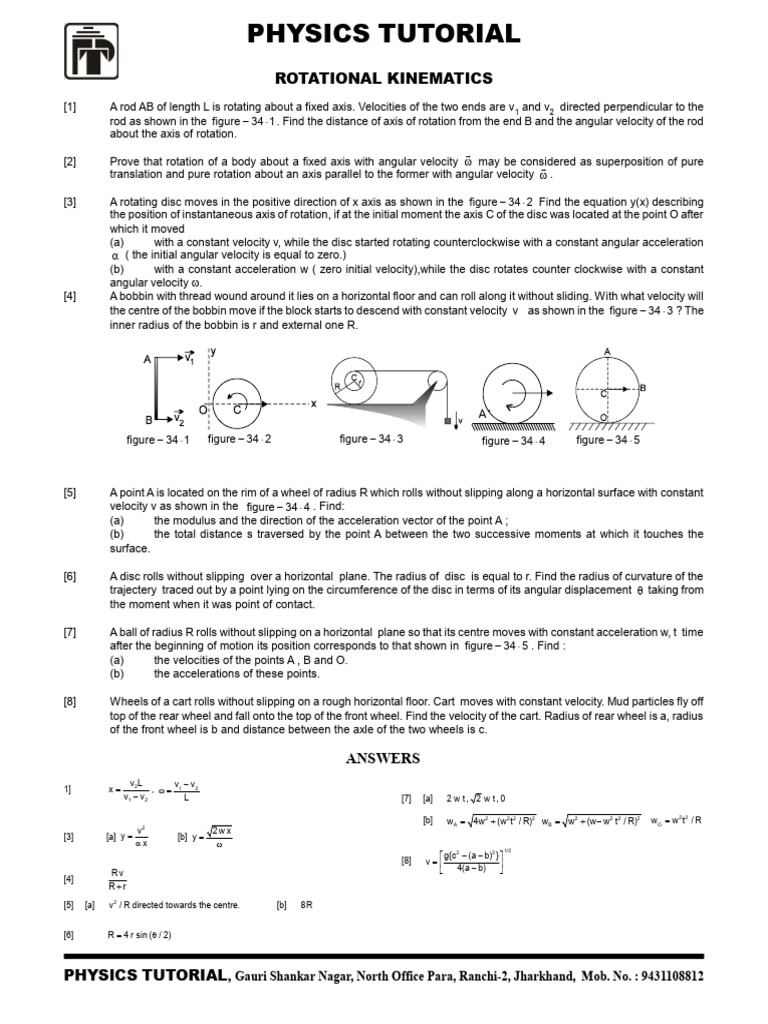 Assignment - Rotational Kinematics | PDF | Rotation Around A Fixed Axis ... Assignment - Rotational Kinematics | PDF | Rotation Around A Fixed Axis ...