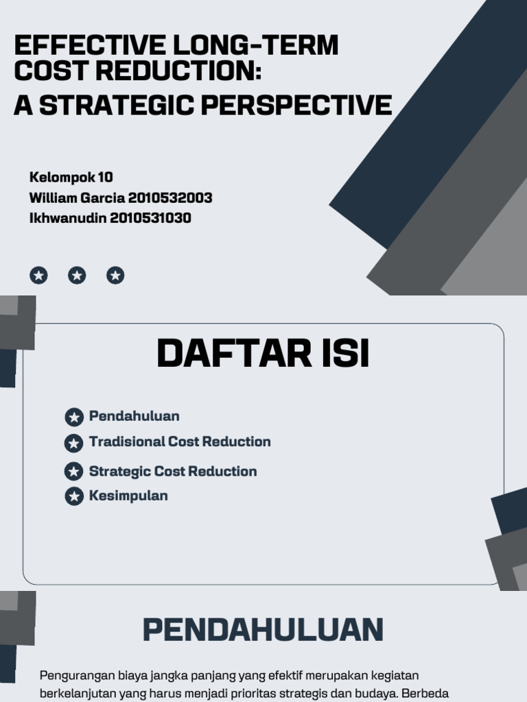 SAM Kelompok 10 - Effective Long Term Cost Reduction | PDF