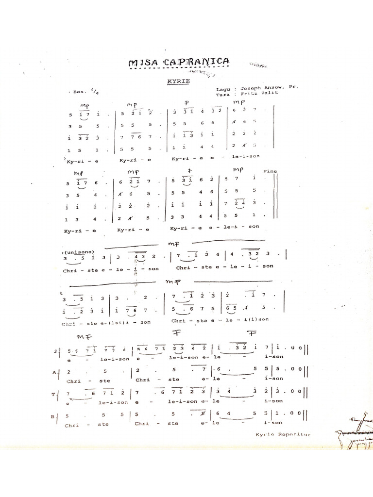 Ordinarium Misa Capranica | PDF