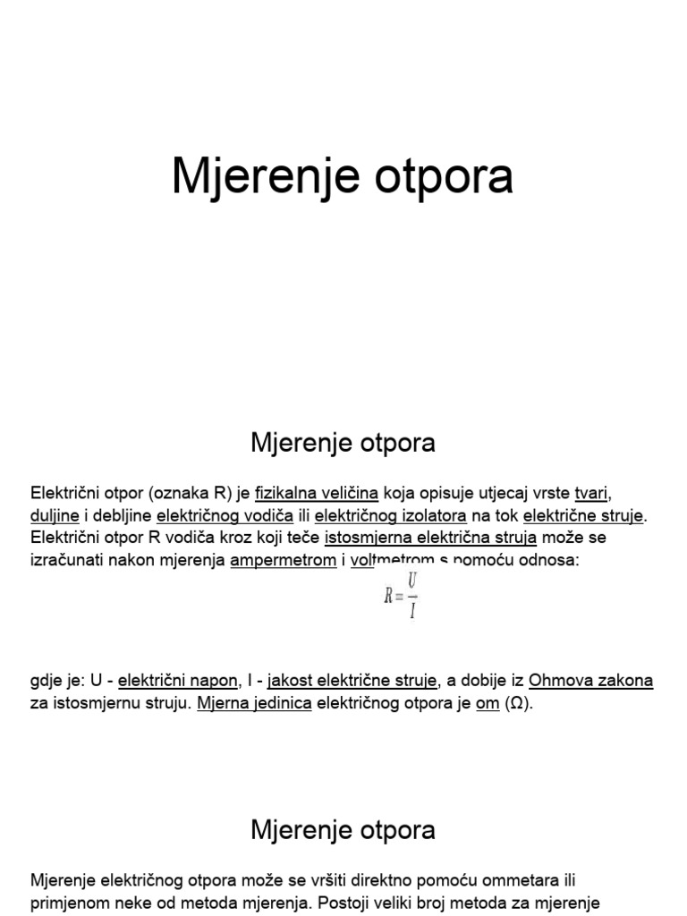 Mjerenje Otpora | PDF