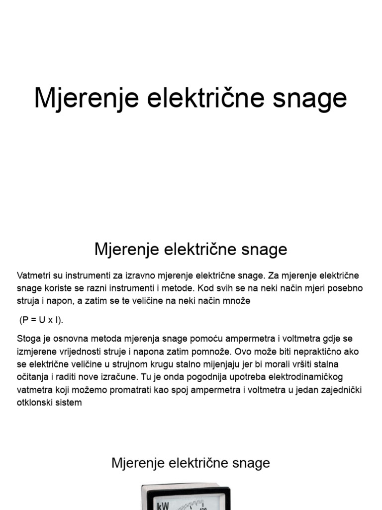 Mjerenje Električne Snage | PDF
