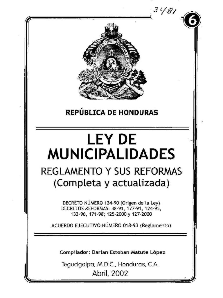 0071 Ley de Municipalidades Reglamento y Sus Reformas Completa y ...