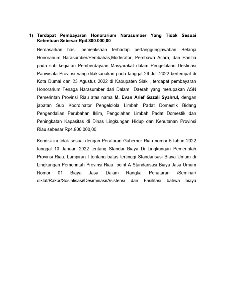 Kka (Temuan) Positif Negatif | PDF | Pengelolaan Keuangan & Uang