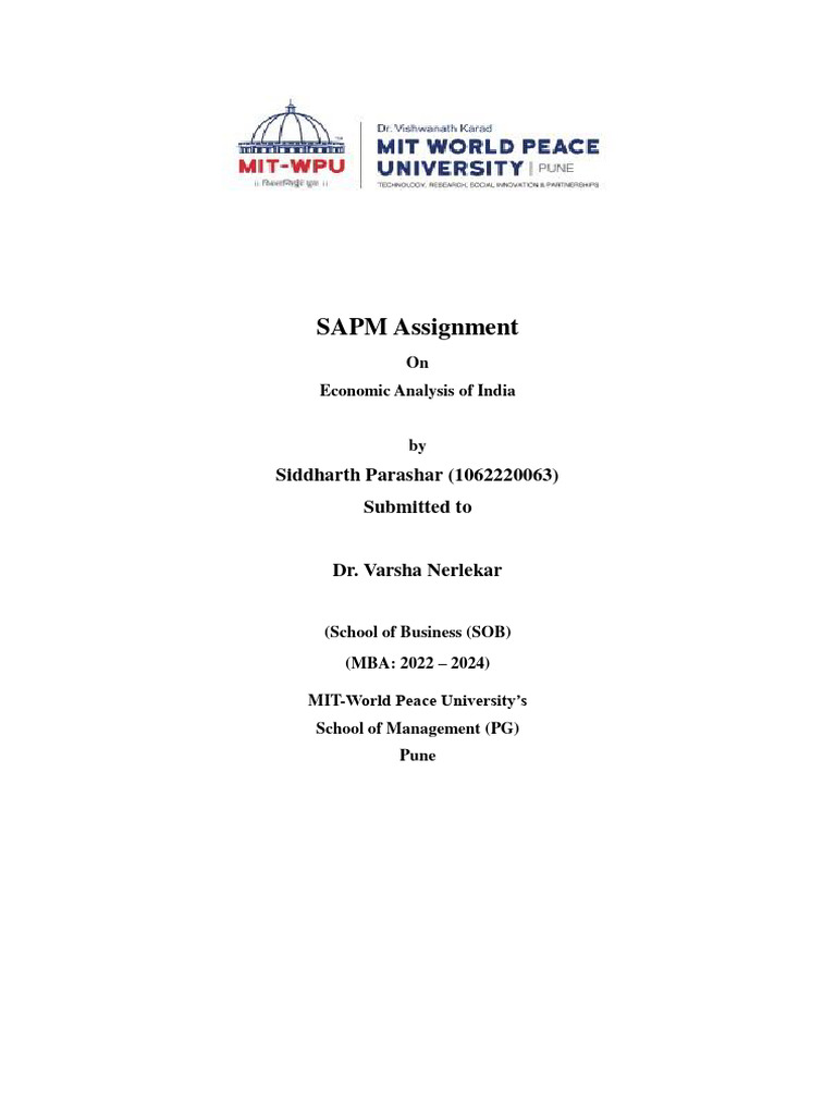 Siddharth's SAPM Assignment | PDF