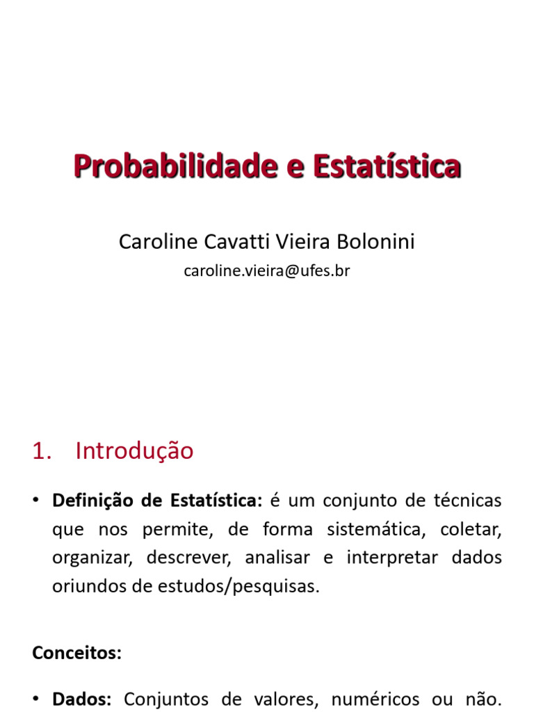 Probabilidade e Estatística | PDF