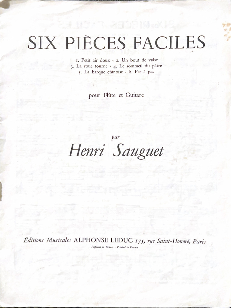 Six Pieces Faciles - Sauget | PDF