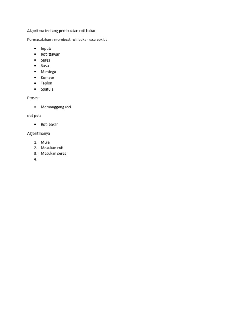 Algoritma Tentang Pembuatan Roti Bakar Ariel Maulana | PDF