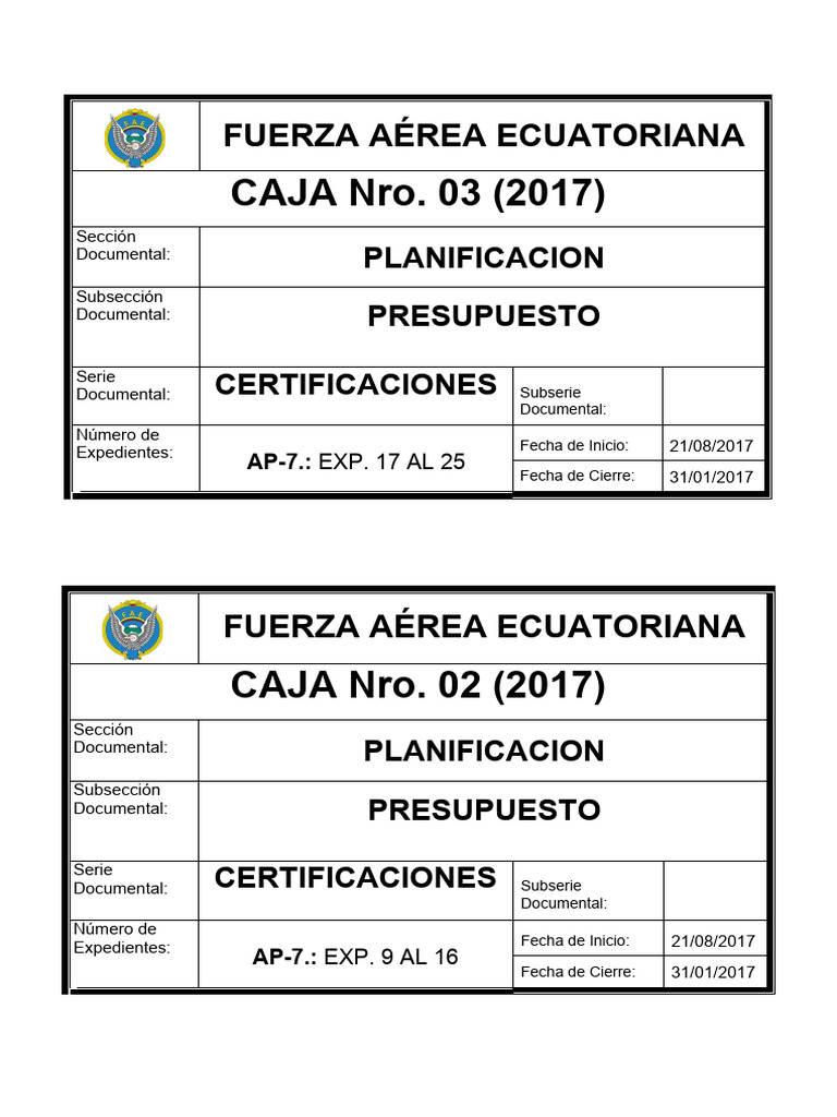 Rotulacion Formato Caja Fa-02 | PDF