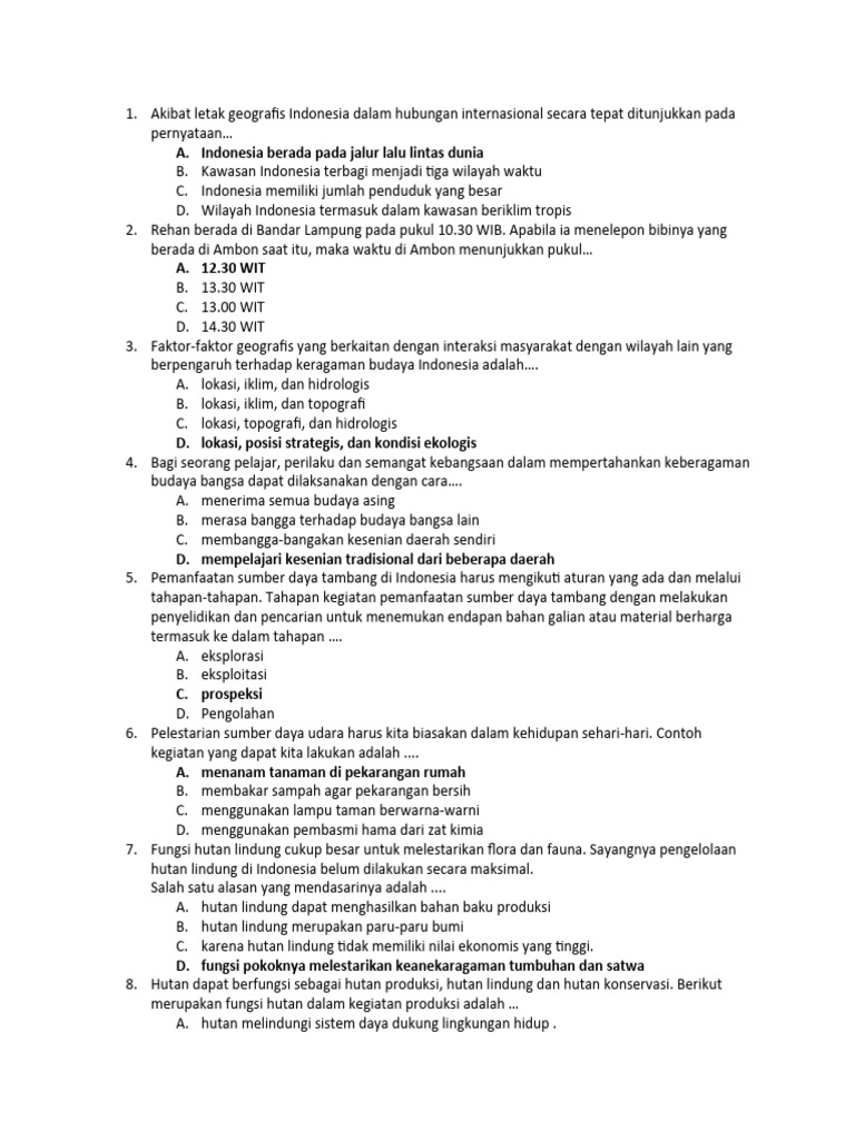 Latihan PAS Ips 8 Kumer SMT 1 | PDF