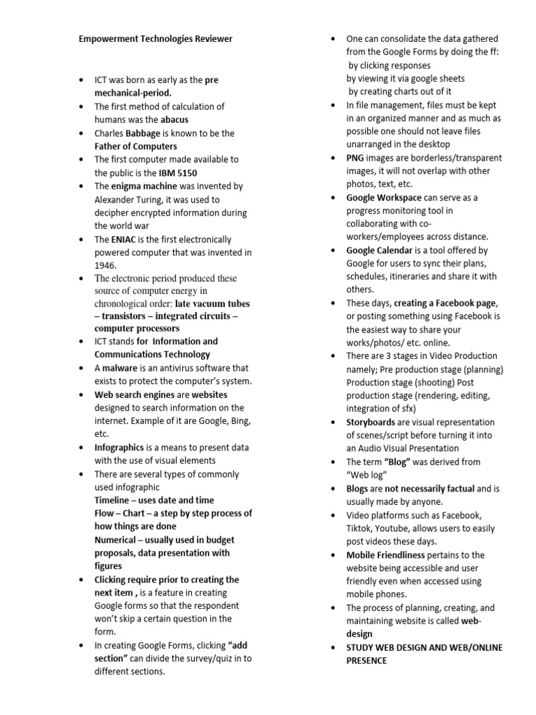 Emtech Reviewer | PDF