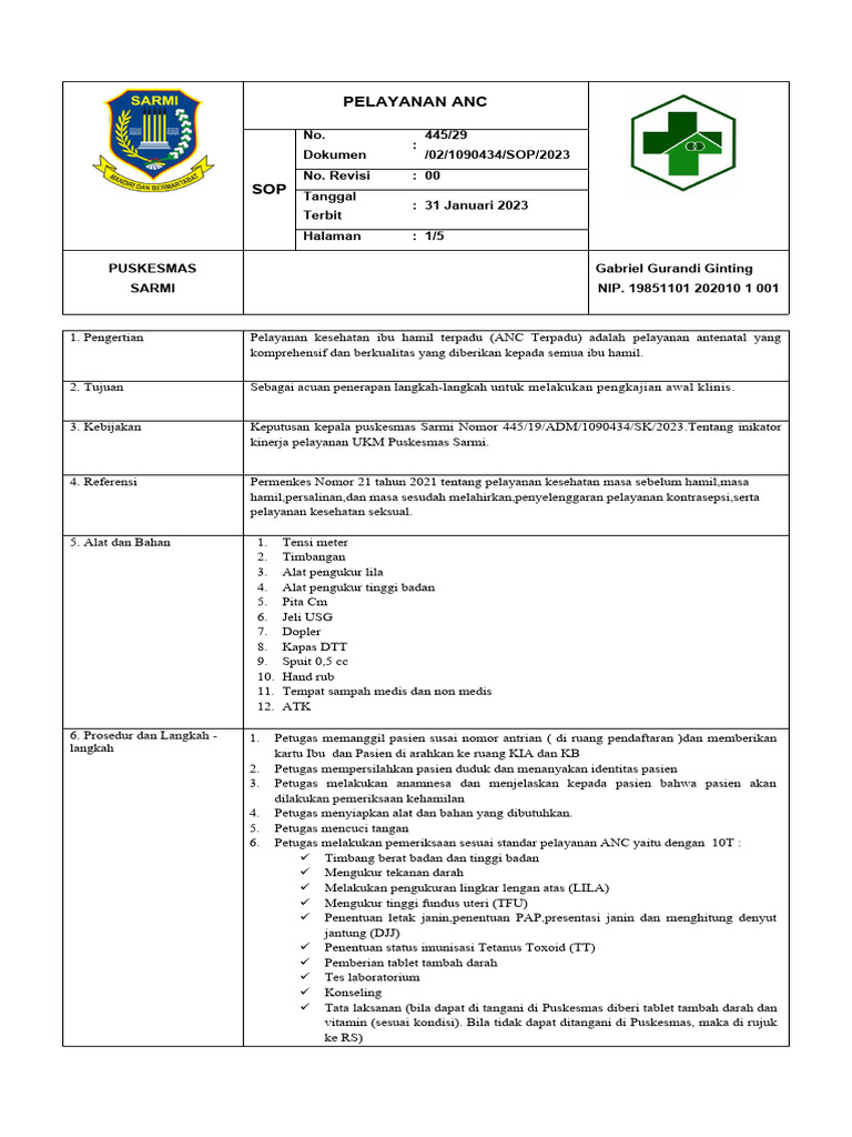 SOP ANC FIX(1) | PDF