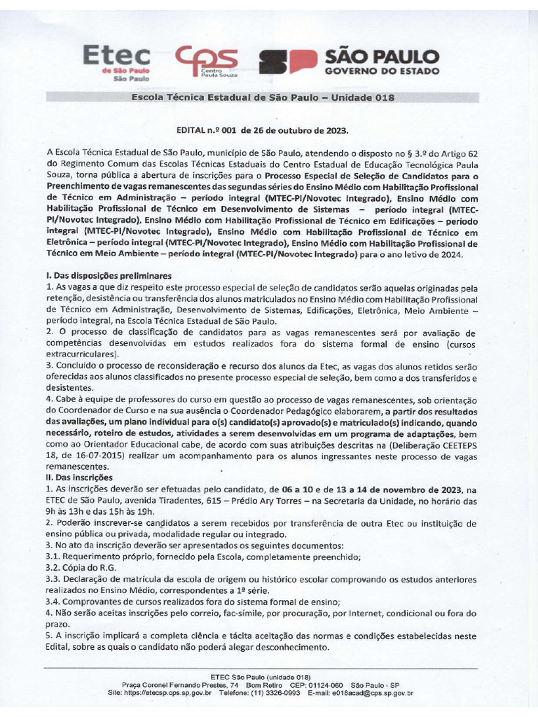 Edital MTEC PI - 2024 | PDF