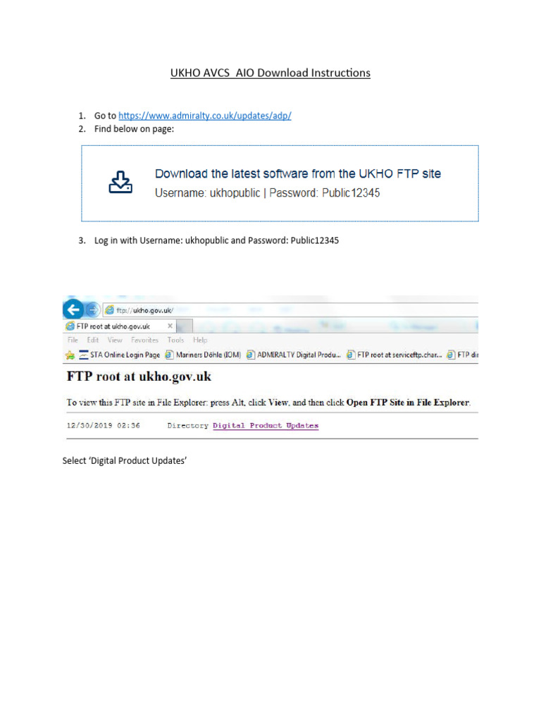 UKHO AVCS - AIO Download Instructions | PDF