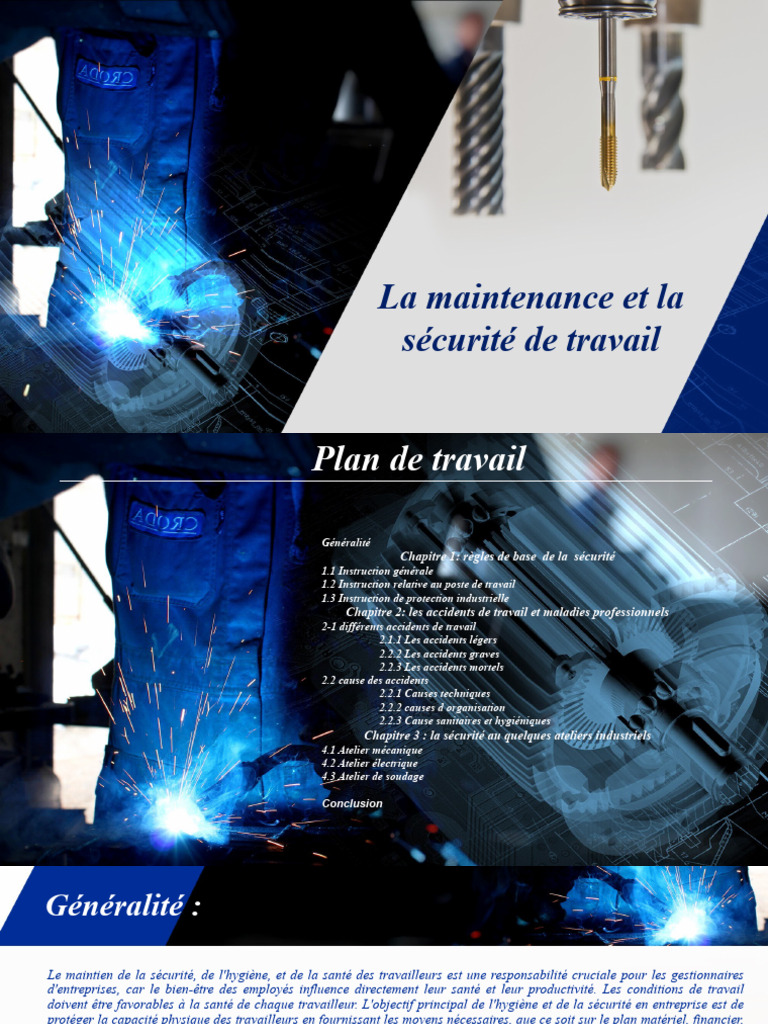Maintenance Et La Sécurité de Travail | PDF | Sécurité | Soudage