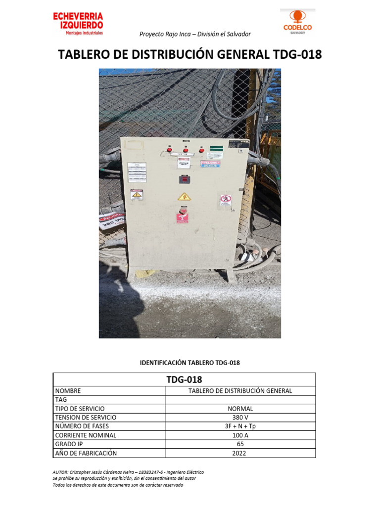 TDG 018 | PDF | Ingenieria Eléctrica | Electricidad