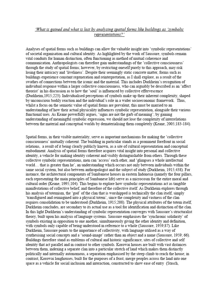 'What is gained and what is lost by analysing spatial forms such as ... 'What is gained and what is lost by analysing spatial forms such as ...
