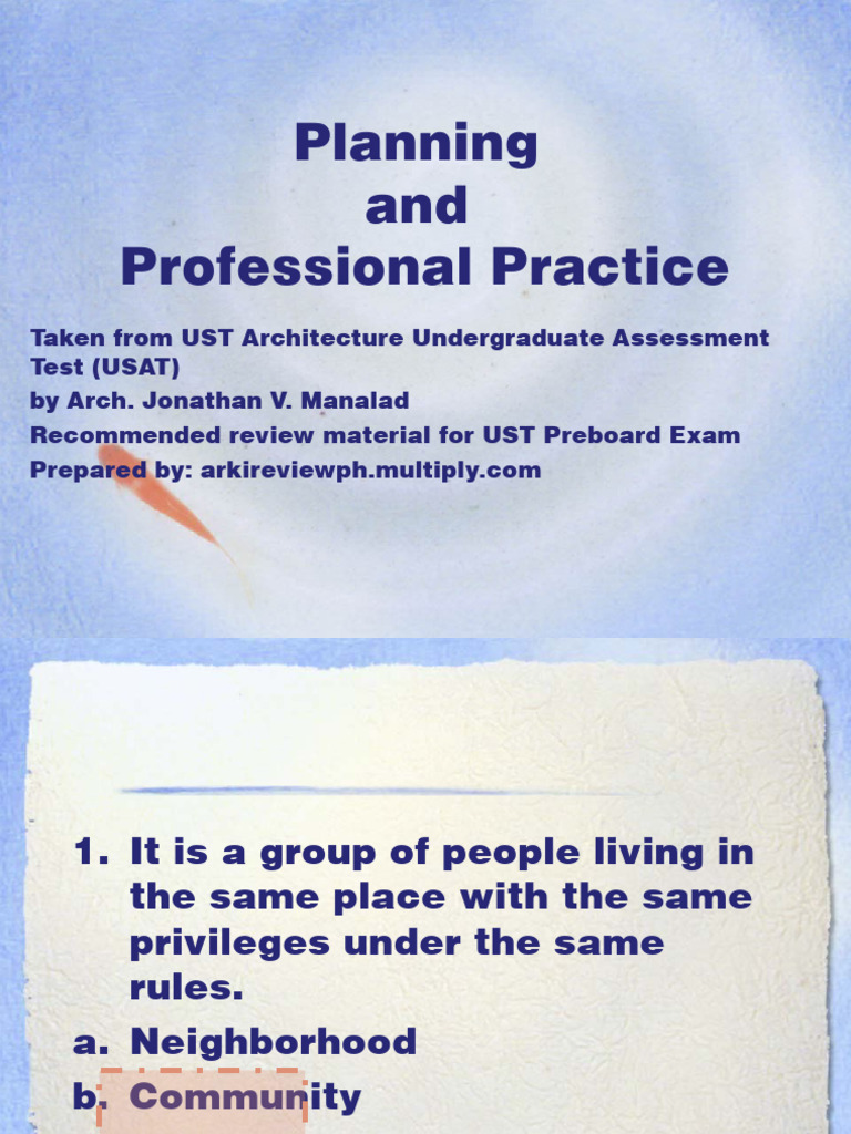 Ust Prof Prac Plan | PDF