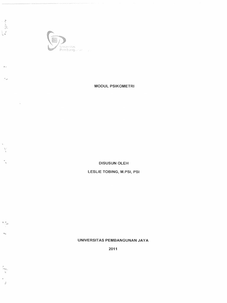 Handout PSI206 Modul Psikometri | PDF
