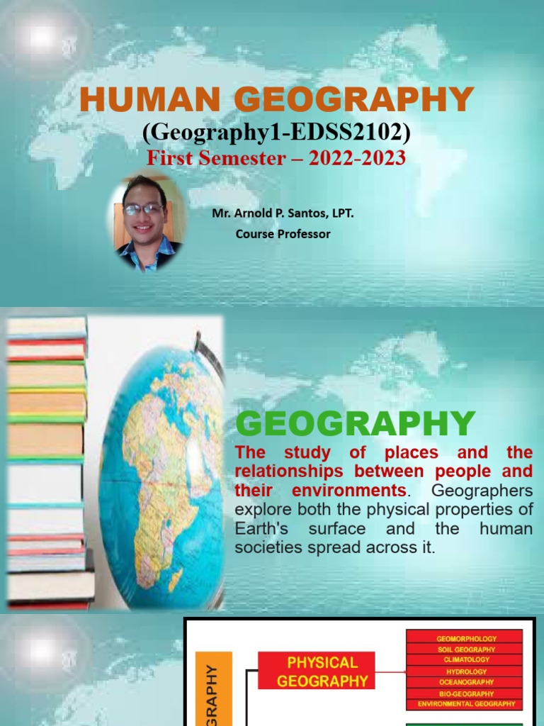 HUMAN GEOGRAPHY - Lesson 1 - Intro To Geography | PDF | Geography | Space HUMAN GEOGRAPHY - Lesson 1 - Intro To Geography | PDF | Geography | Space