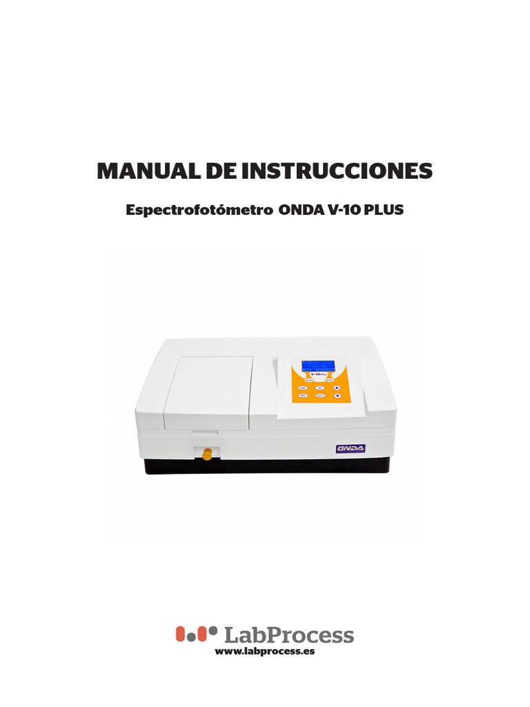 MANU - Espectrofotometro Onda V - Plus | PDF | Tornillo | Ingenieria ...