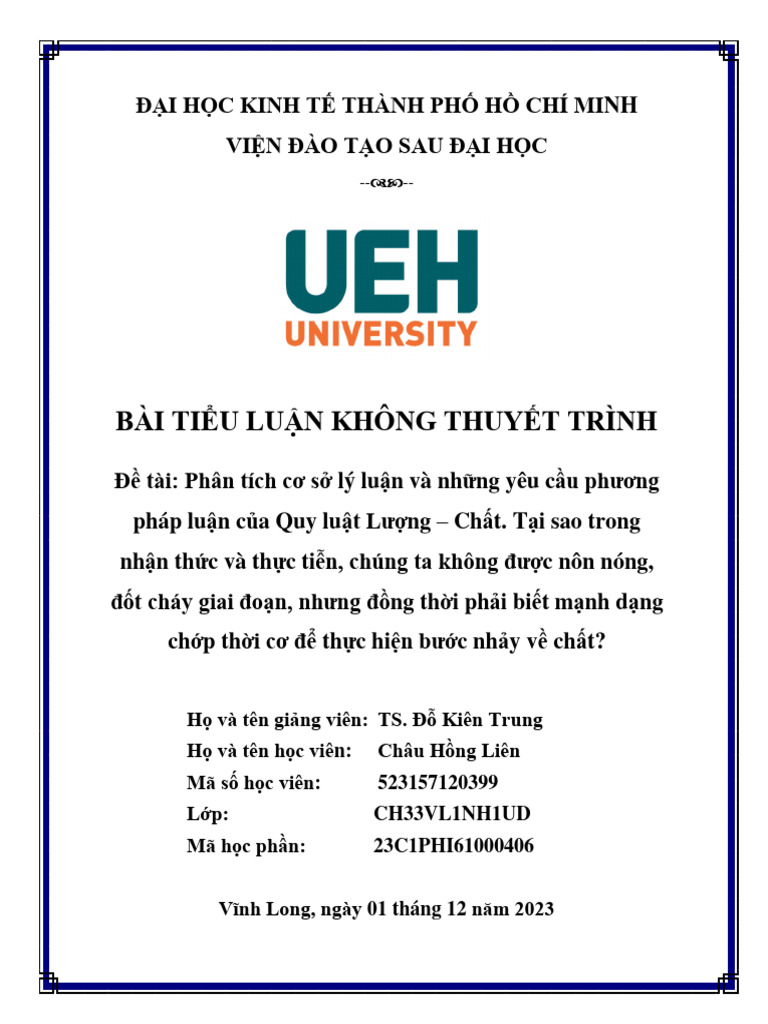 Tieu Luan Triet Hoc Cao Hoc | PDF