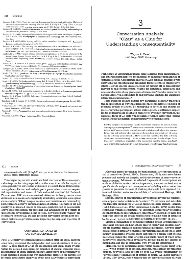 Conversational Analysis As A Clue | PDF | Communication | Human ...