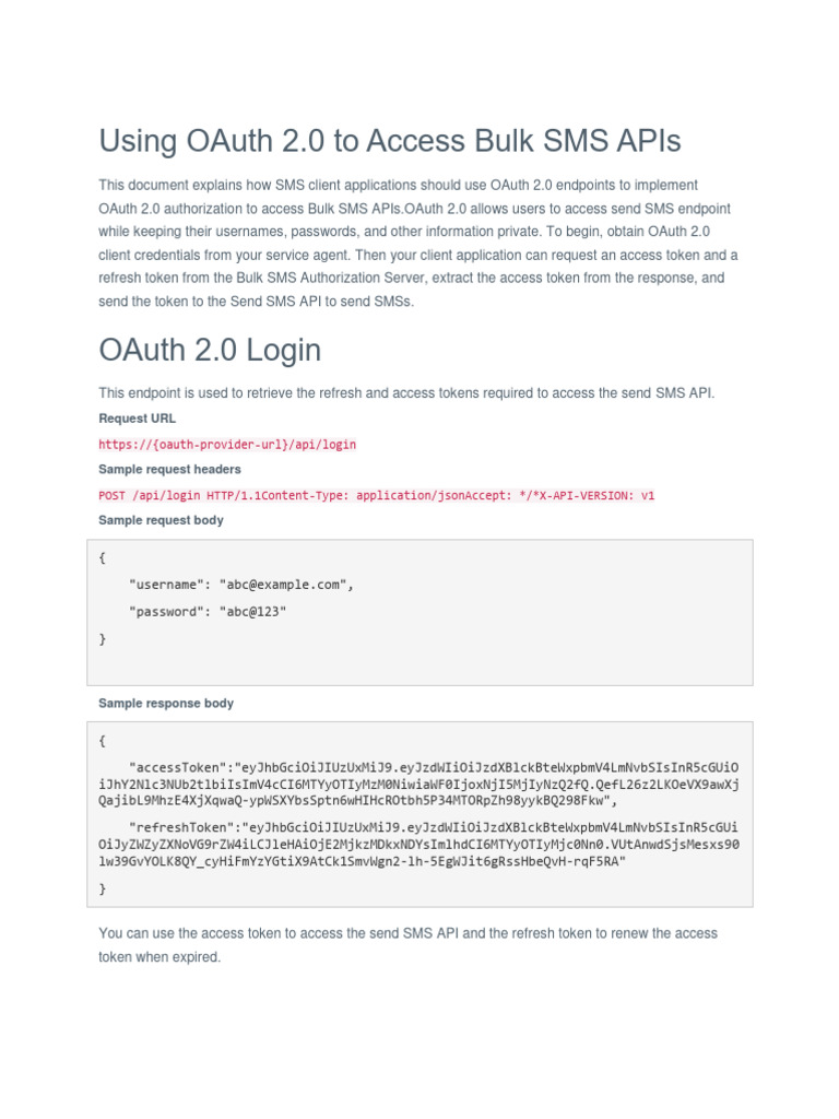 Using OAuth 2 API | PDF | Login | World Wide Web