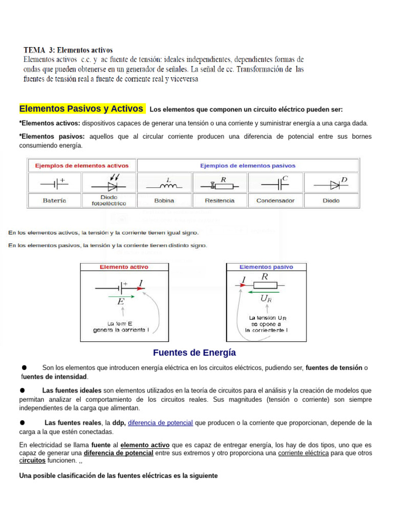 Tema3 Circuitos | PDF | Corriente eléctrica | Corriente continua