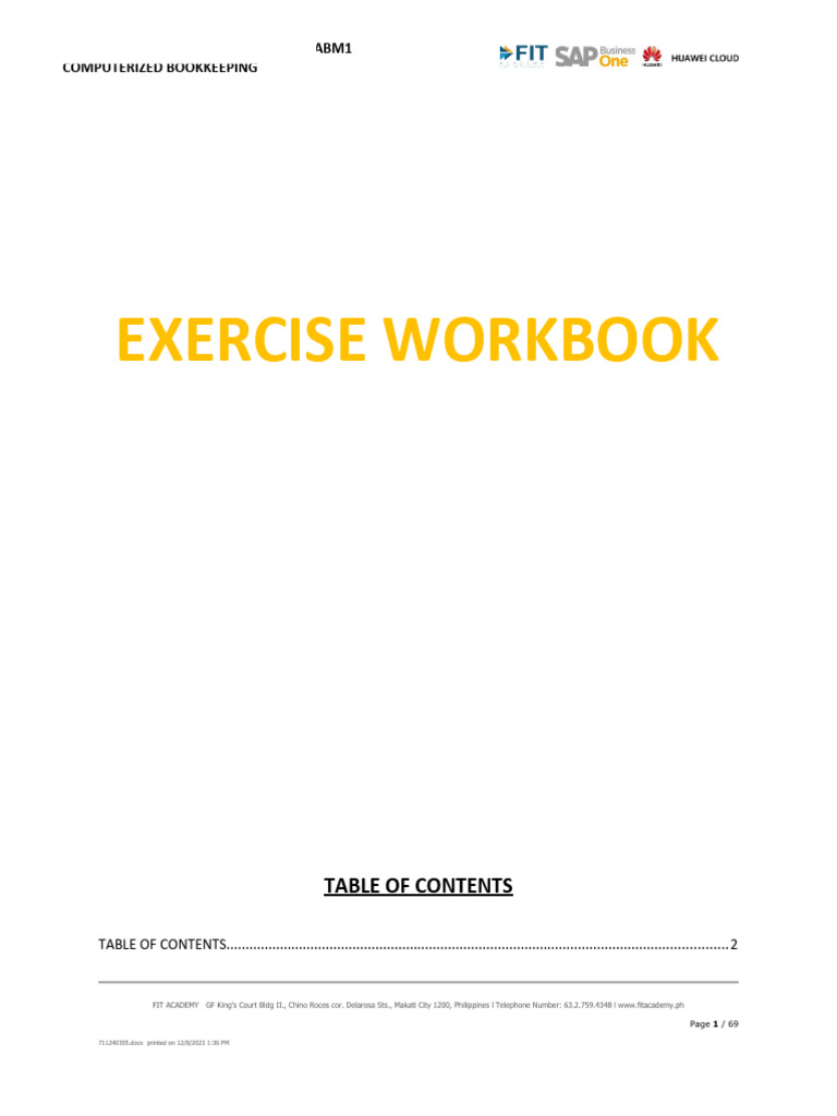 Bookkeeping Exercises Workbook for Students | PDF | Bookkeeping | Icon ...