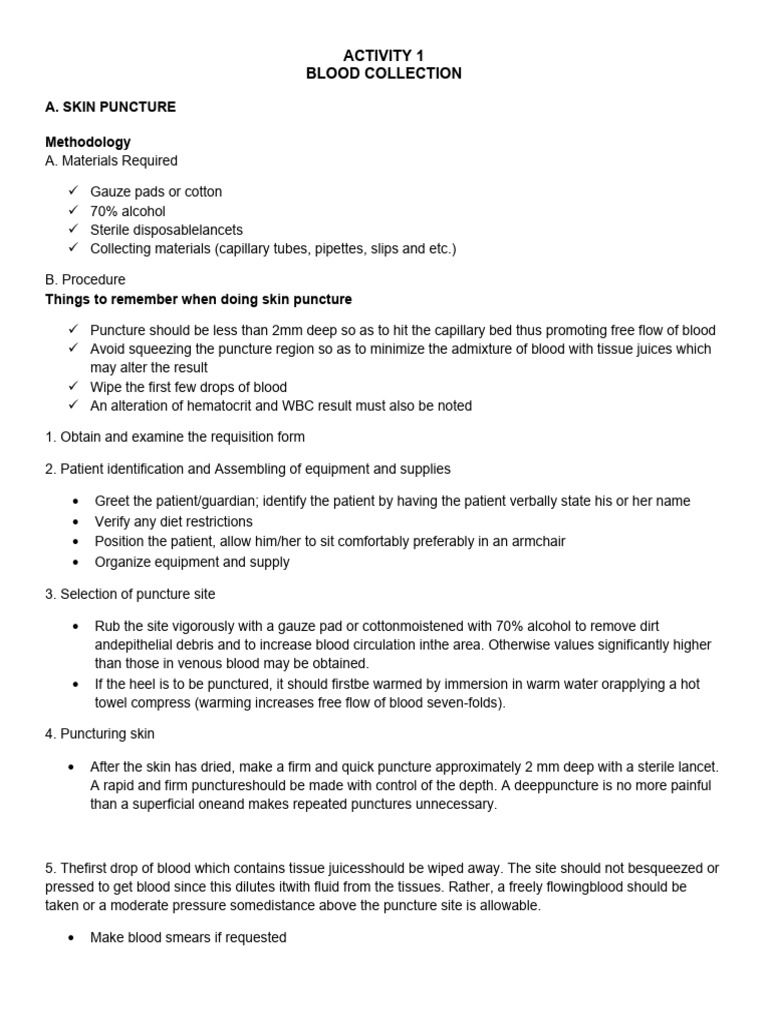 1 Blood Collection | PDF | Vein | Clinical Medicine