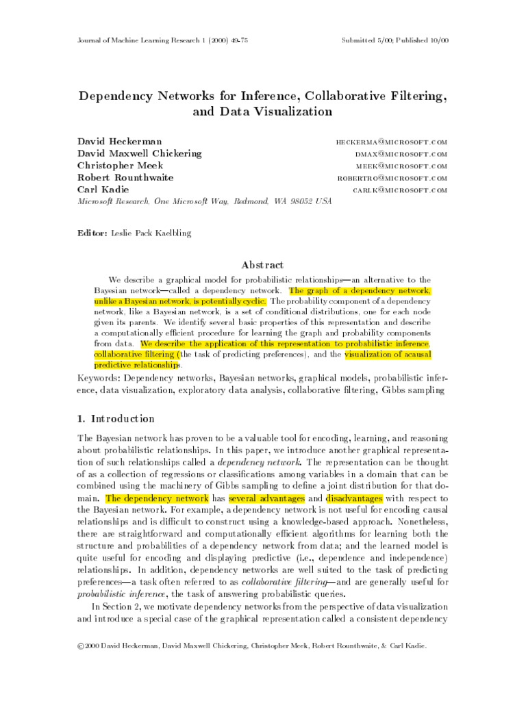 R1 - Dependency Network For Inference | PDF | Computers