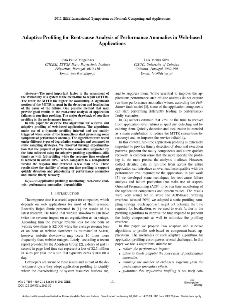 R1 - Adaptive Profiling For Root-Cause Analysis of Performance Anomalies in Web-Based ...